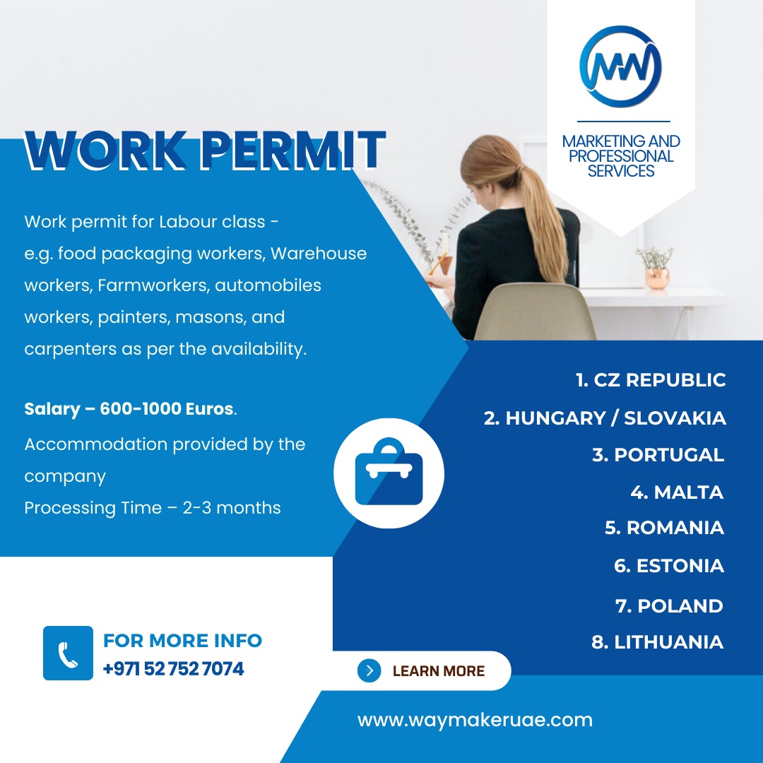 Work permit for labour class – Way Maker Dubai
